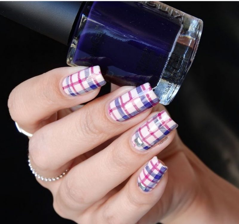 50+ Pretty Plaid Nails You'll Love - The Glossychic