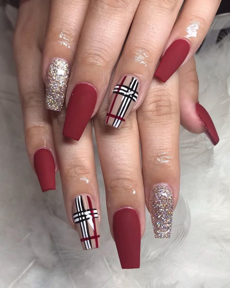 50+ Pretty Plaid Nails You'll Love - The Glossychic