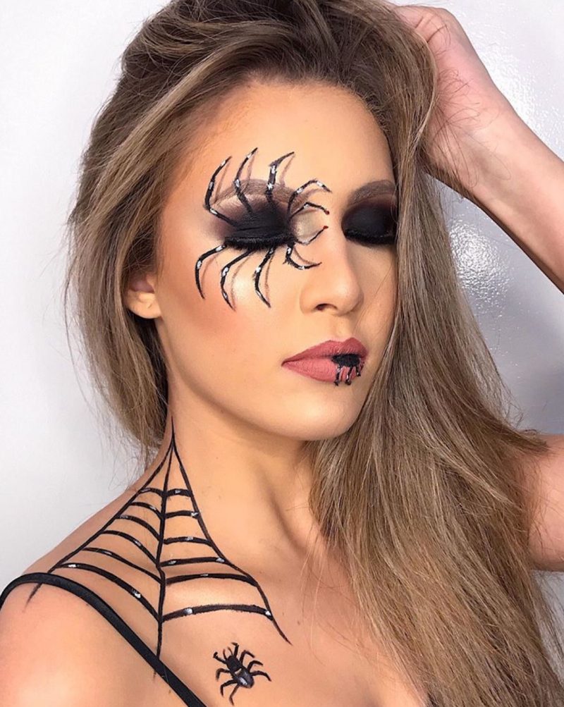 Creepy Spider Makeup For Halloween 2020 - The Glossychic
