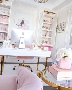 16 Attractive Pink Home Office Decor Ideas - The Glossychic