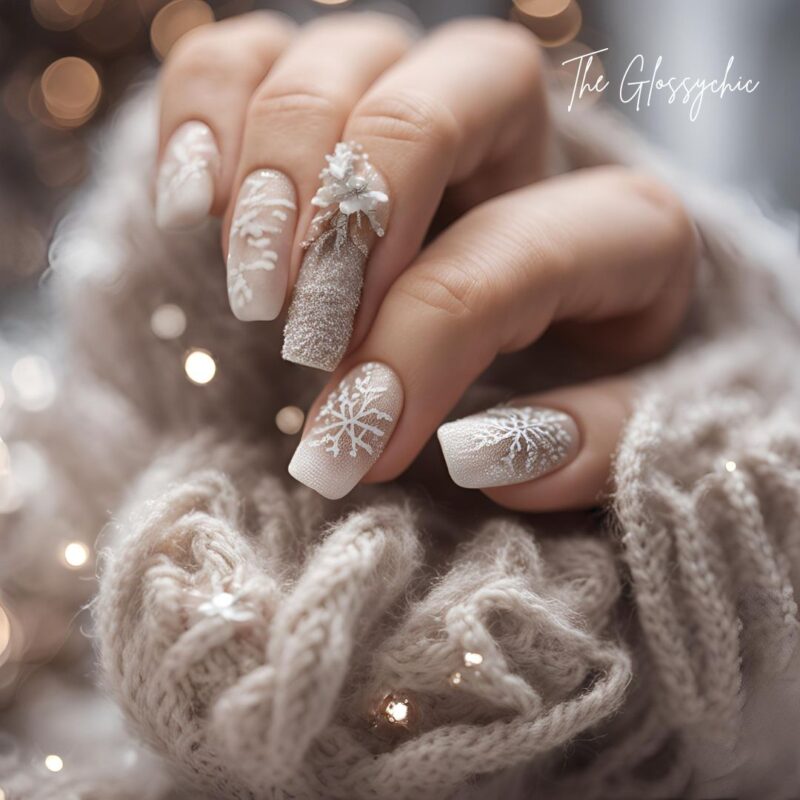 14 Enchanting Snowflakes Nail Designs For Winter - The Glossychic